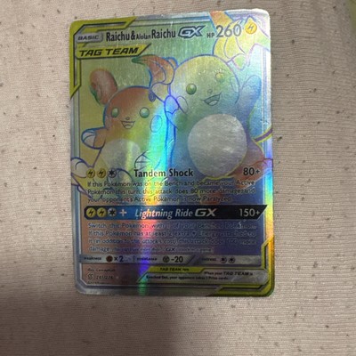Rainbow RAICHU & ALOLAN RAICHU-GX 241/236 Rainbow Pokemon Card Karte ...