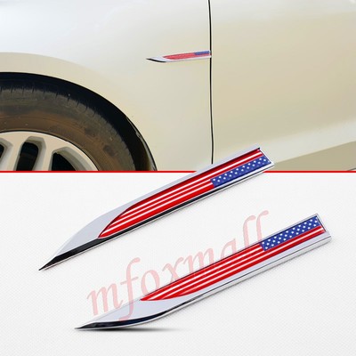 2X Auto Parts Stripes Trim Badge Symbol Emblem Decal Sticker USA US ...