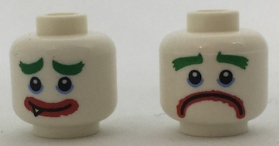LEGO - Minifig, Head Thick Red Lips, Smile w/ Sharp Tooth / Sad Frown ...