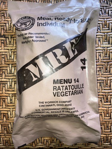 MRE Menu 14 Ratatouille Vegetarian Ready To Eat Individual Meal, READ ...