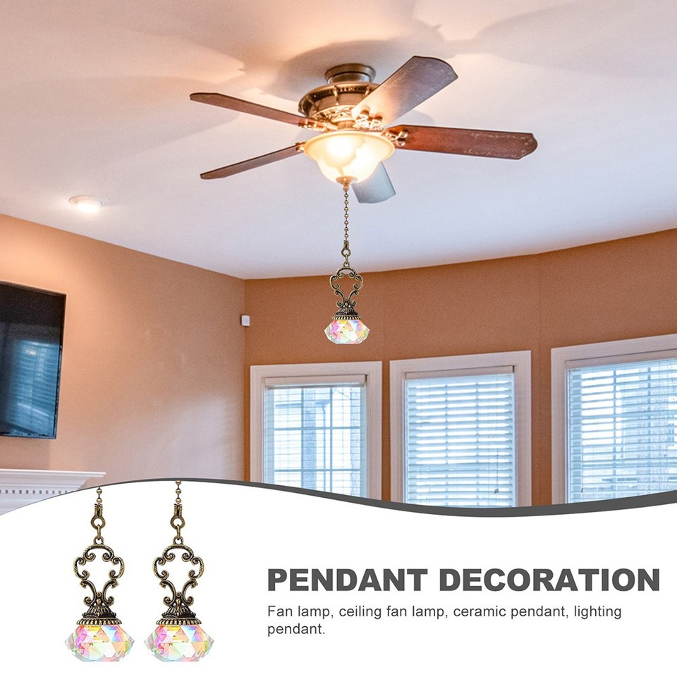 2 Pcs Chandelier Pendant Ceiling Fan Pull Chain Decorative Pulls Lamp ...