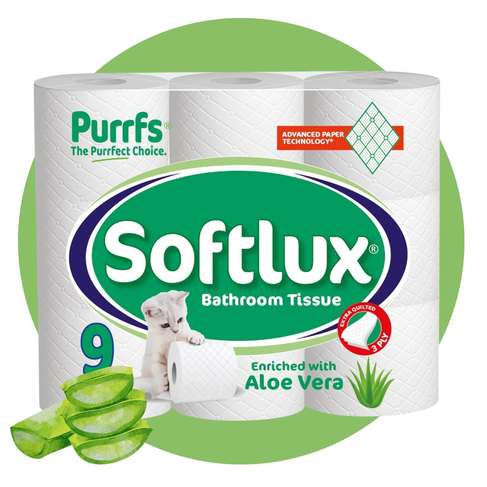 Aloe Vera - Luxury White 3ply Quilted Softlux Toilet Tissue Loo Roll 45 ...