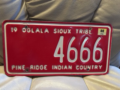 1988 Oglala Sioux Tribe Pine Ridge Indian Country License Plate | eBay