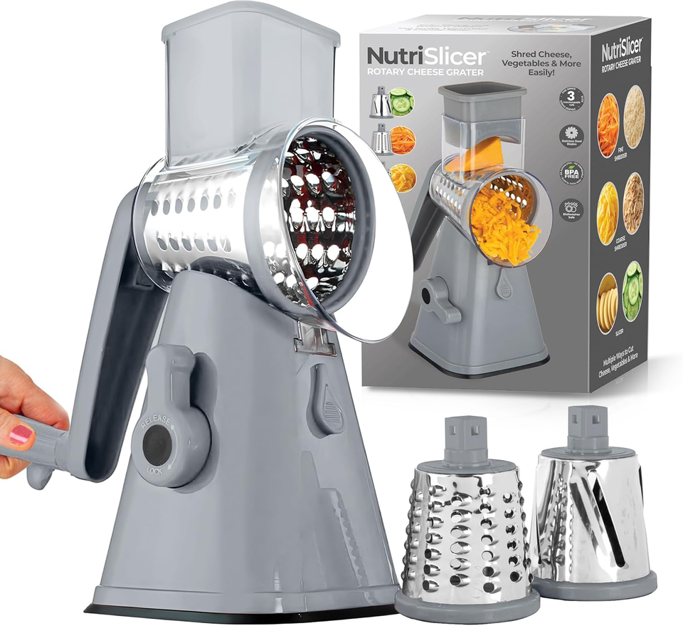 Rotary Cheese Grater Hand Crank, Stainless Steel Rotary Graters for ...