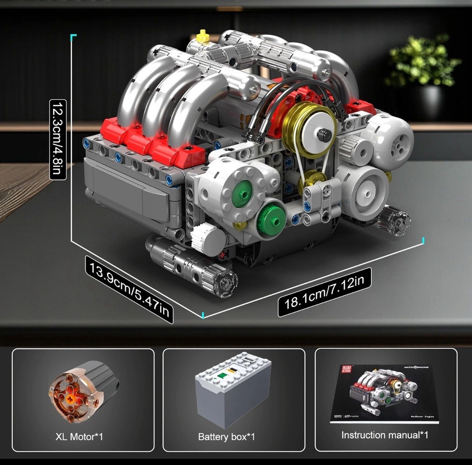 Mould King 10193 Boxer Engine Motor Drive Cylinder Building Block Toy ...