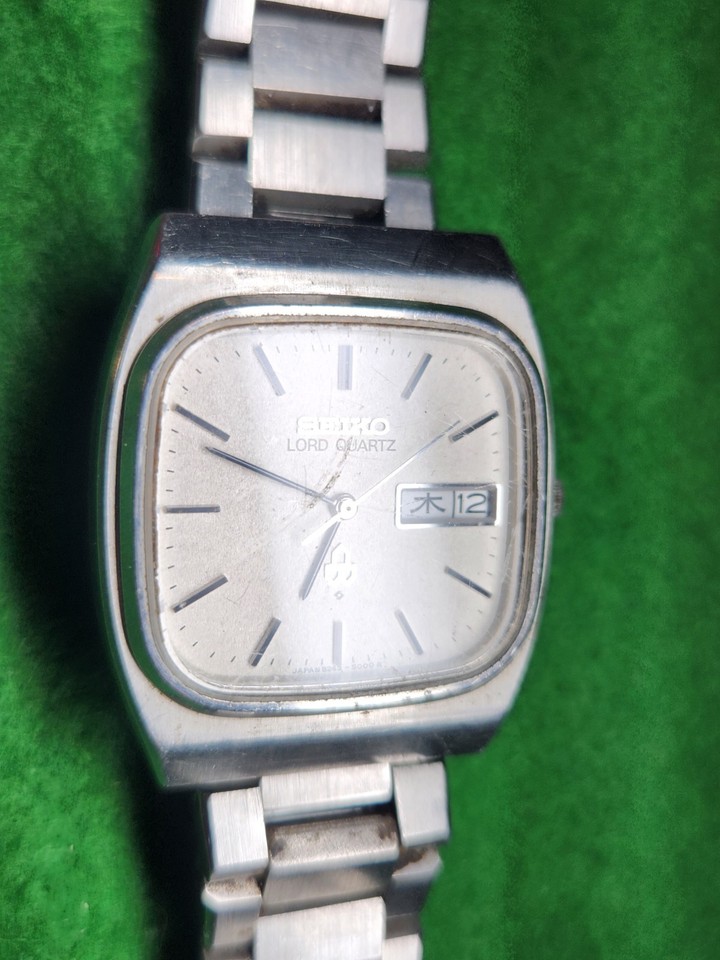 Vintage 1979 Seiko Lord Quartz 8243-5000 Day/Date Silver Tv Dial Men's ...