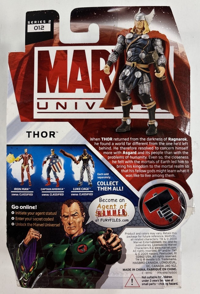 Thor Odinson Marvel Universe 3.75" On Card Avengers Mjolnir Asgard | eBay