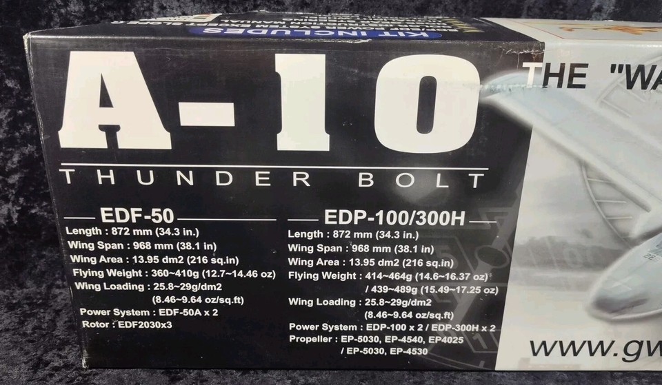 GWS A-10 Thunder Bolt "Warthog" RC Model Airplane Kit - No Propeller ...