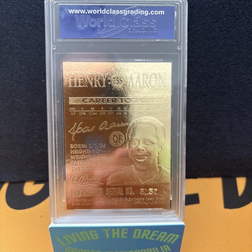 1996 Classic 23KT Gold HANK AARON Home Run King Limited Edition Series ...