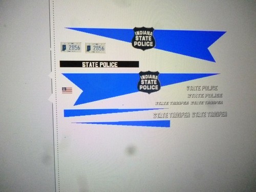 Indiana State Trooper Patrol Car Decals 1:24 | eBay