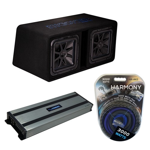 Kicker DL7S12 Car Loaded L7 Square Dual 12" Sub Box 44DL7S122 & HA ...