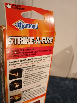 Fire Starter Match Sticks Firestarter 8 piece Diamond Strike Logs 12min ...