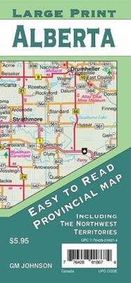 Alberta Large Print Map, including The NW Territories, Canada, by GMJ ...