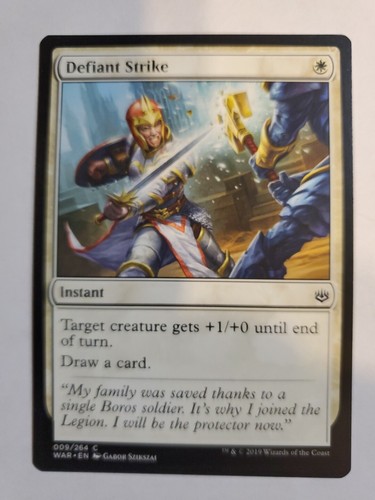 MTG Magic The Gathering Card Defiant Strike Instant White War Of The ...