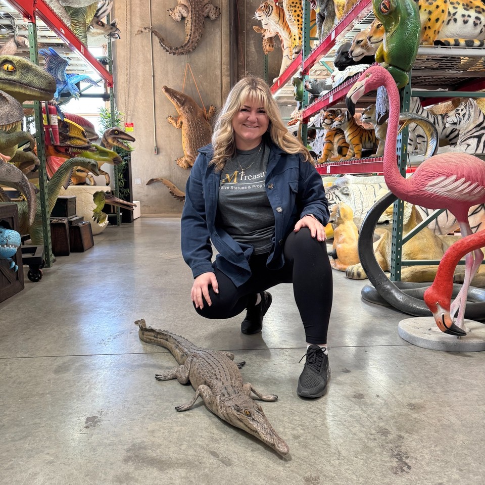 Crocodile Croc Resting Small Resin Statue Reptile Amphibian Display ...