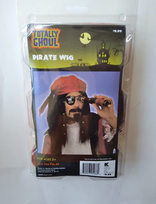 Halloween Pirate Wig with Bandana Costume Adult Accessory by Totally ...