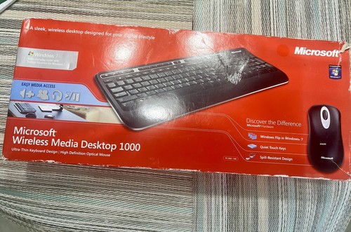 Microsoft 1000 Wireless Optical Desktop KEYBOARD & MOUSE (PC & Mac) UBS ...