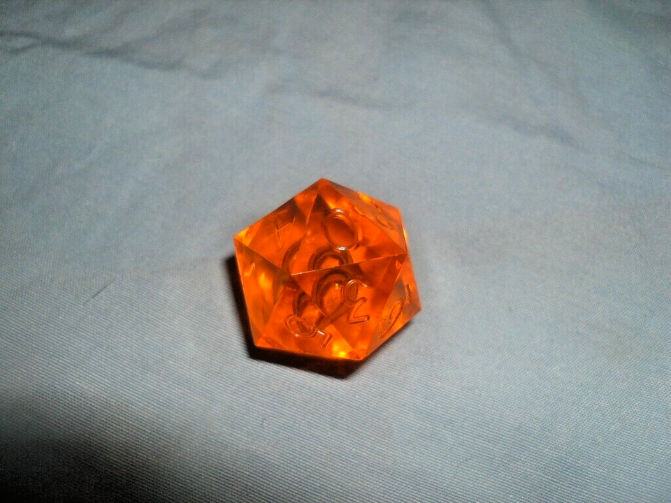 VINTAGE "FIREFLY ORANGE" GEM DICE D20 (RARE 1983 D&D D20 BY ARMORY ...