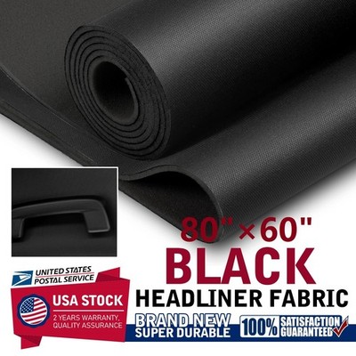 Black Knit Headliner Fabric Foam Back Replacement For Ford Roof Liner ...