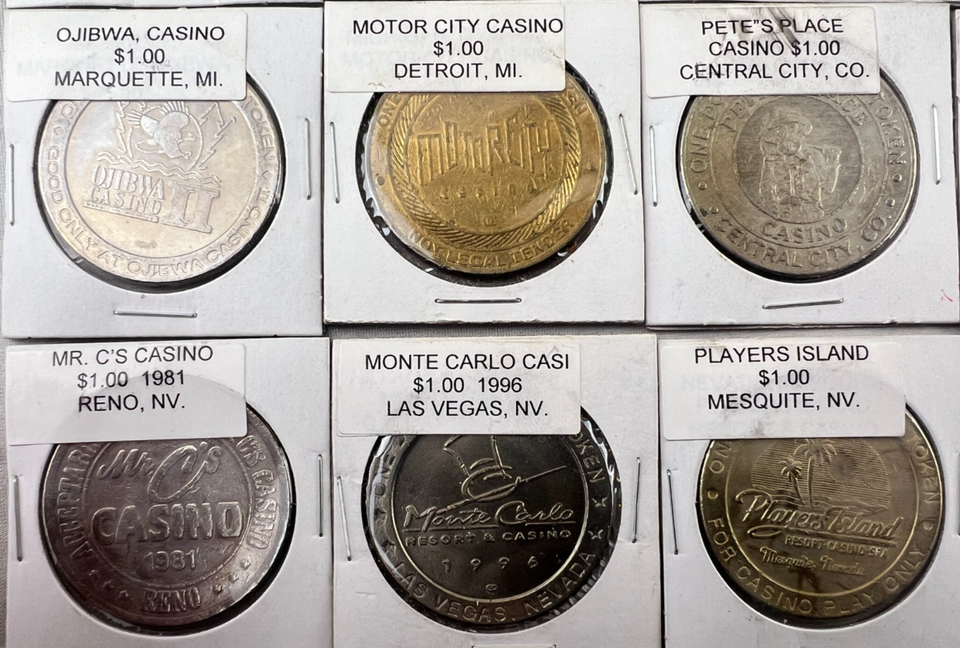Lot of 20 Vintage Casino $1 Dollar Gaming Slot Tokens All Different | eBay