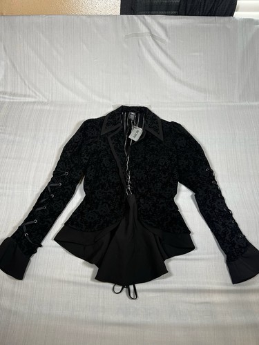 Nightmare Before Christmas Goth Hot Topic Flocked Jacket Jack NEW Small ...