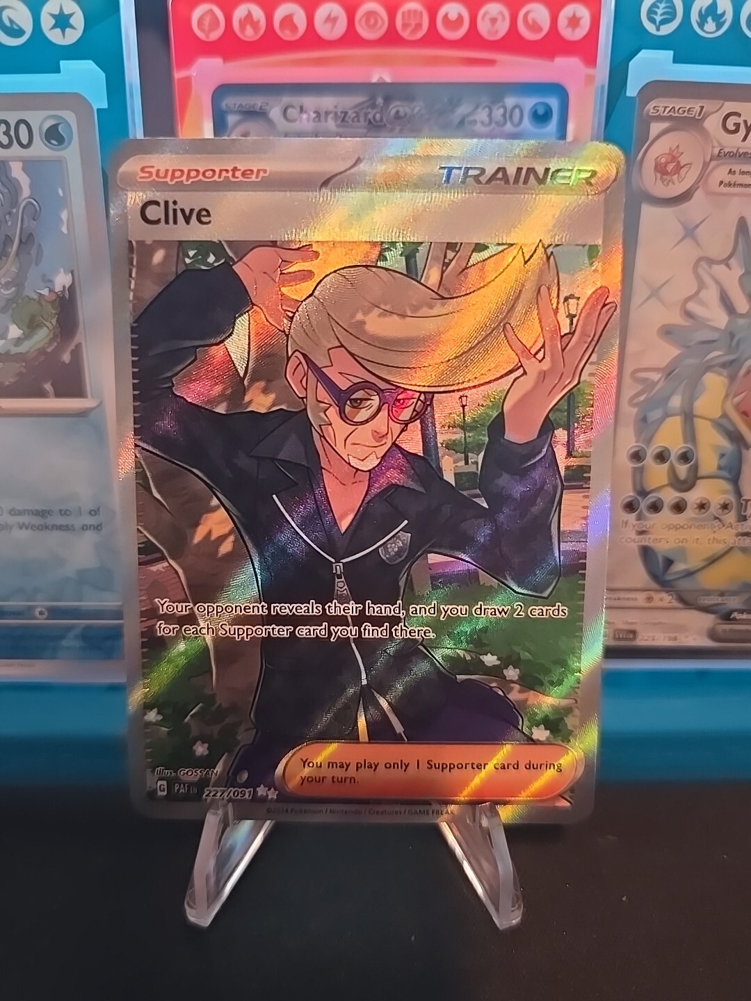 NM to Mint Clive 227/091 Full Art Paldean Fates Pokemon Card | eBay
