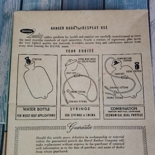 Vtg COMFY by DAVOL 2 Quart Combination Water Bottle & Syringe (BAG ...