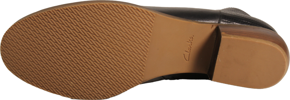 Clarks Mila Myth Womens Heeled Ankle Boot Black Combi Leather US Size ...