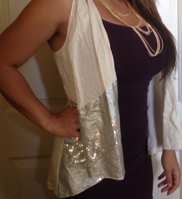 NEW AX ARMANI EXCHANGE SEQUIN SILVER GREY VEST | eBay