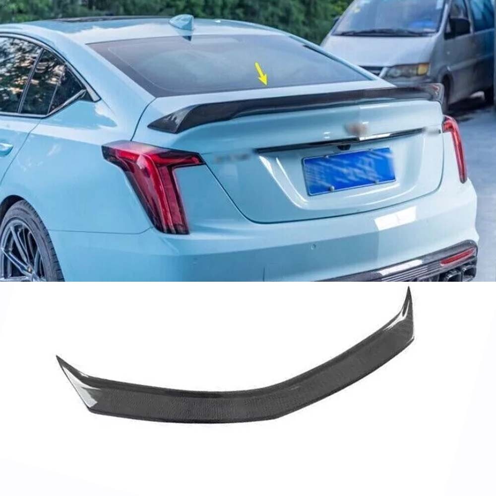 2020-2024 Cadillac CT5 CT5-V Real Carbon Fiber V Rear Trunk Spoiler ...