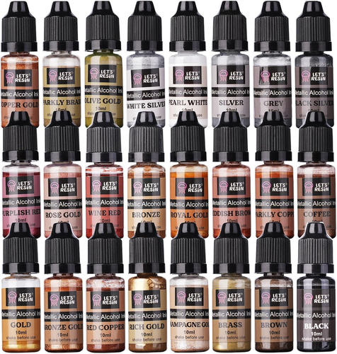 Metallic Alcohol Ink Set-24 Colors Metal Color Alcohol Based Resin Ink ...