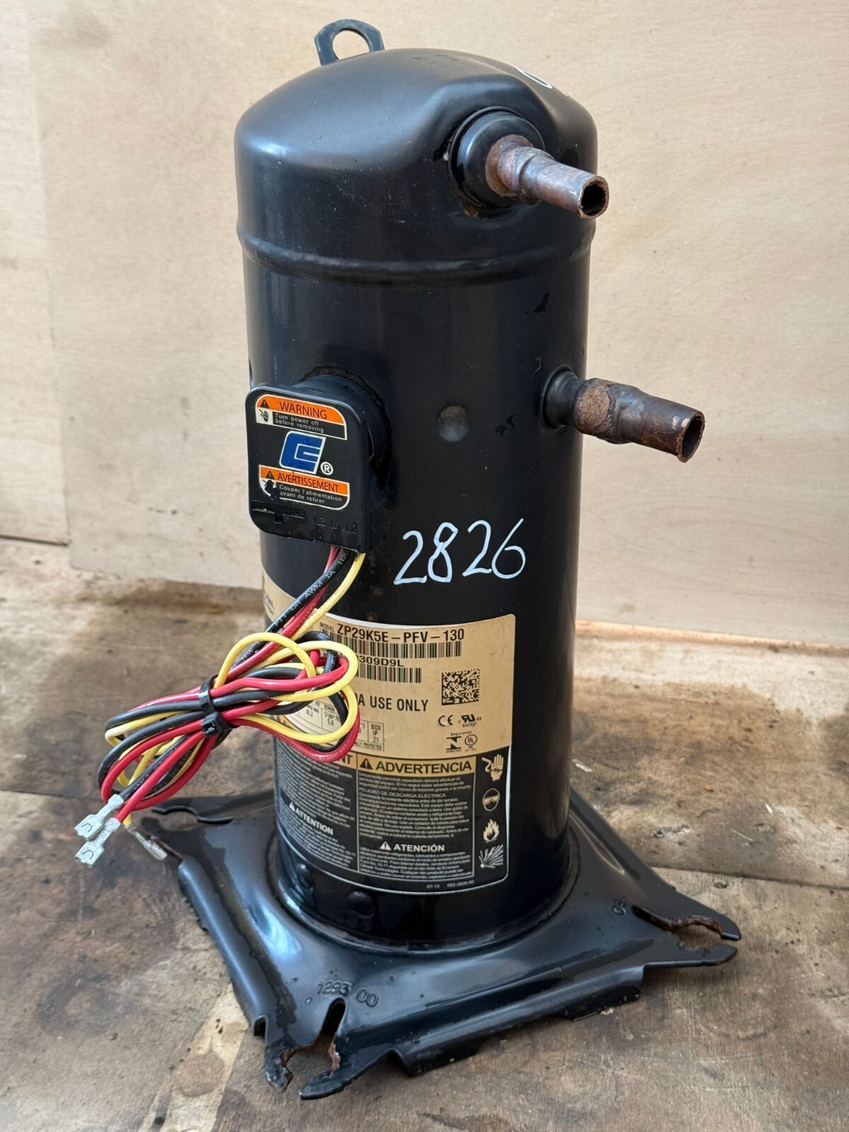 Copeland 2.5 Ton Scroll Compressor ZP29K5E-PFV-130 R410A 208/230V 1 PH ...