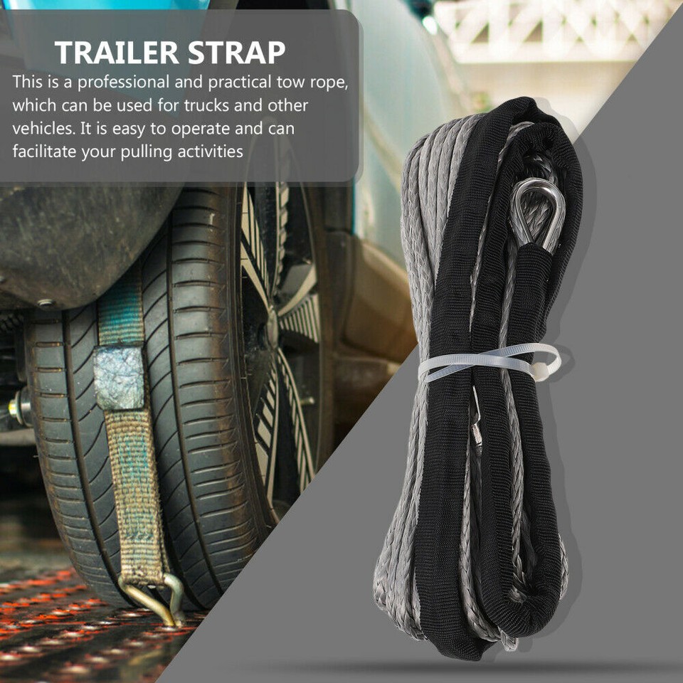 1/4"x50' 10000LBS Synthetic Winch Rope Line Recovery Cable 4WD For ATV ...