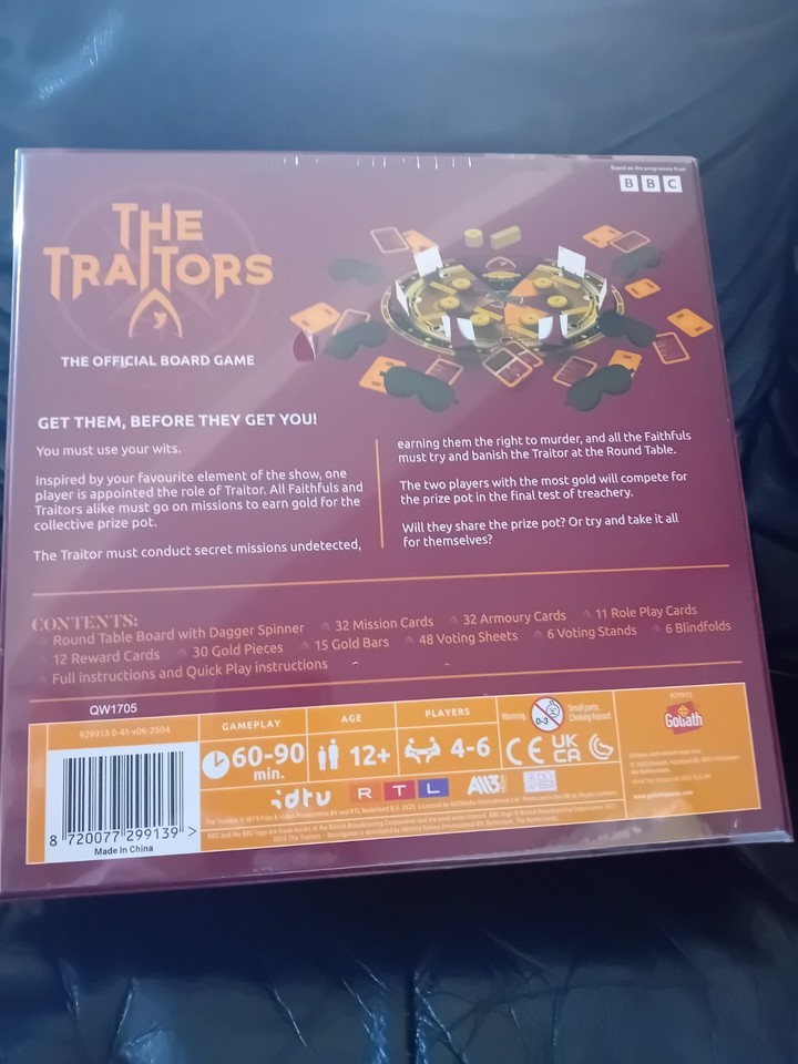 The Traitors BBC Official Board Game Goliath New & Sealed 12+ Free UK ...