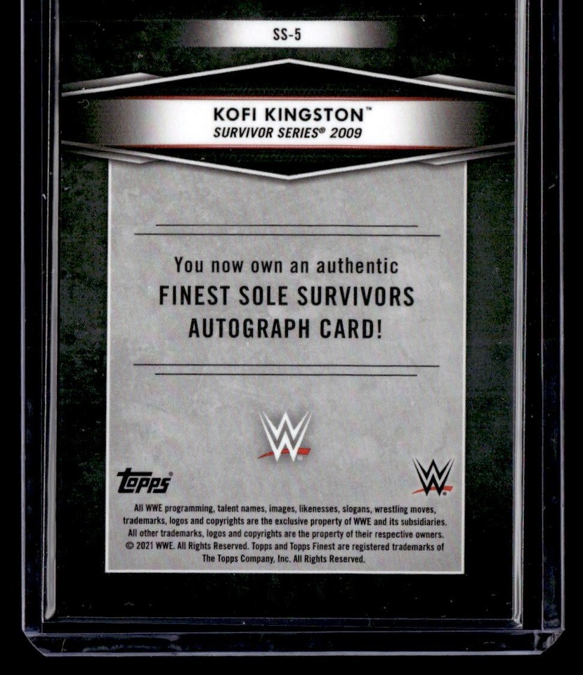 KOFI KINGSTON 2021 Topps Finest WWE 1/1 Superfractor AUTO Gold Vinyl # ...