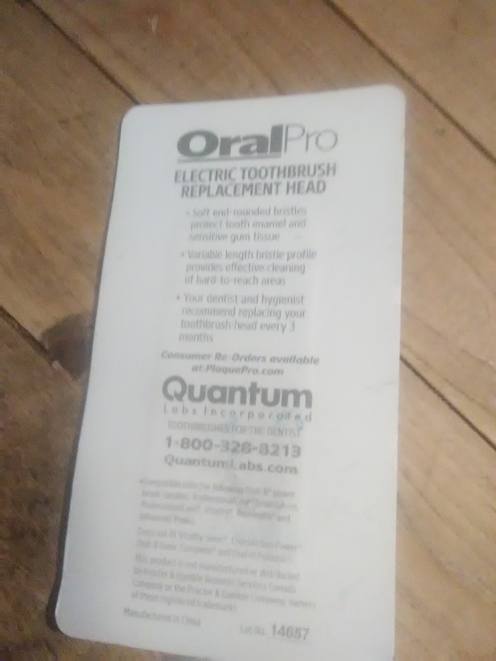 Quantum Labs Oral Pro Electric Toothbrush Replacement Head Oral-B NEW ...