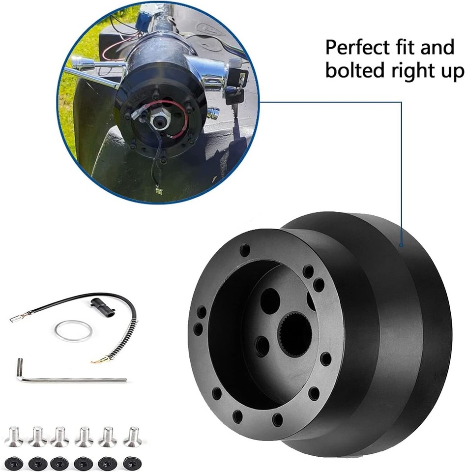 5 & 6 Hole Steering Wheel Black Hub Adapter ( Flaming River, Ididit, GM ...