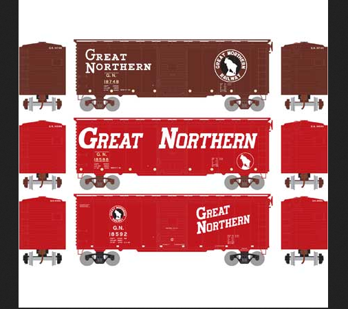 ATHEARN 73705 HO scale 40' Youngstown Door Box Great Northern/Circus #1 ...
