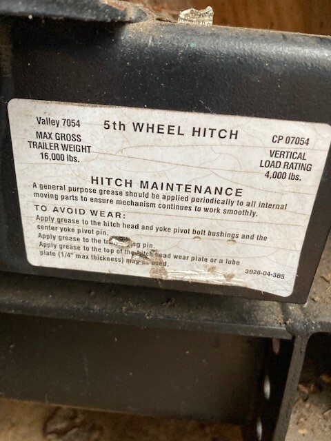 Valley 7054 5th Wheel Hitch | eBay