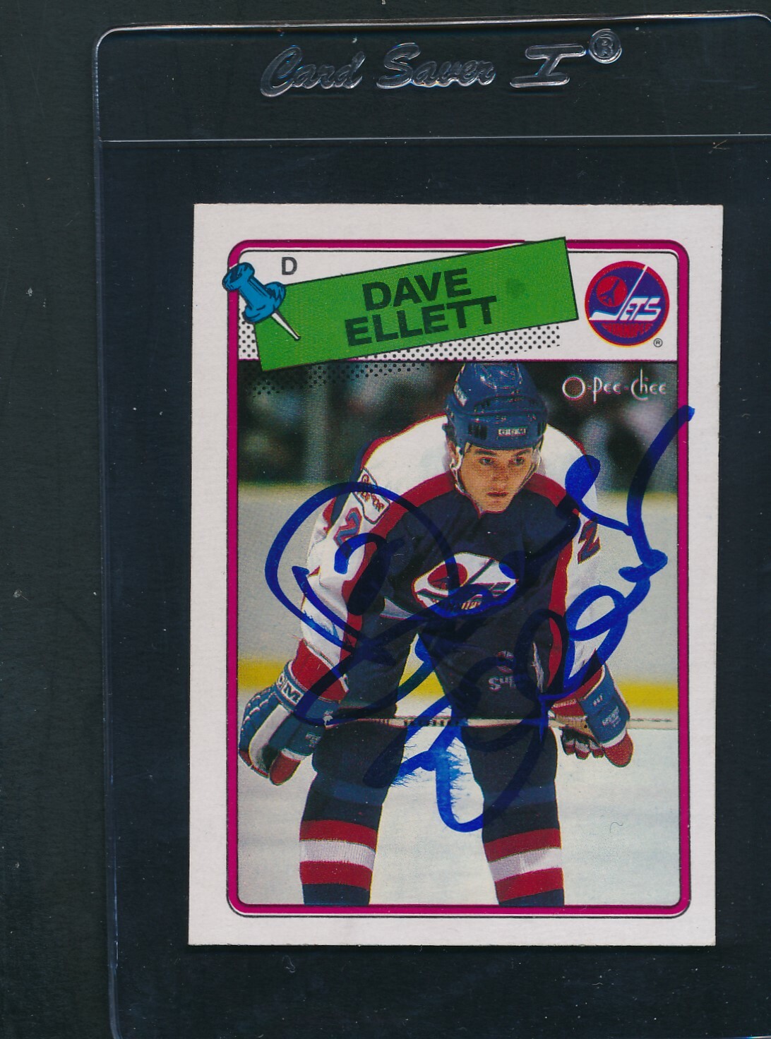 1988/89 O-Pee-Chee #167 Dave Ellett Jets Signed Auto *C1392 | eBay