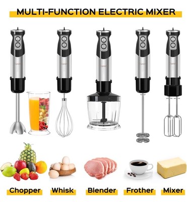 1000W Powerful 4In1 Electric Hand Blender Set Mixer Juicer Mixing ...