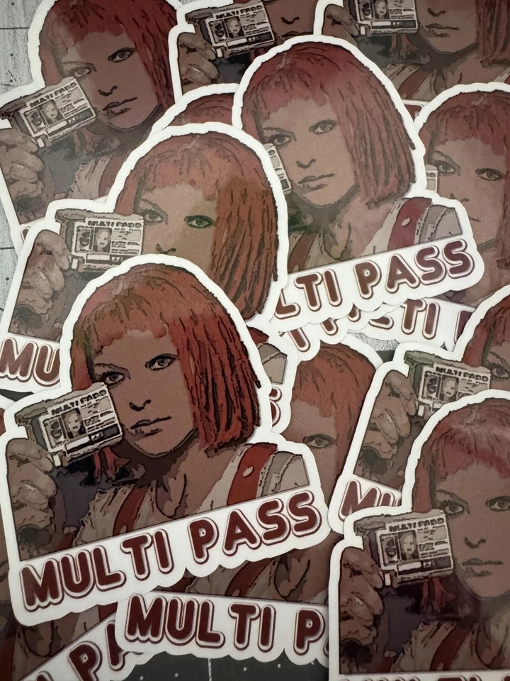 Leeloo Dallas Multipass Vinyl Sticker Fifth Element Funny Sci Fi Movie ...