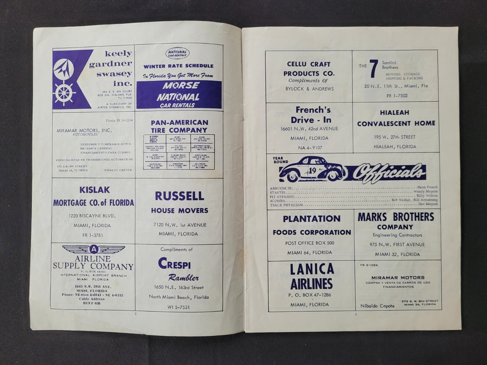 1962 Hialeah & Palmetto Speedway Program, Modified and Sportsman Auto ...