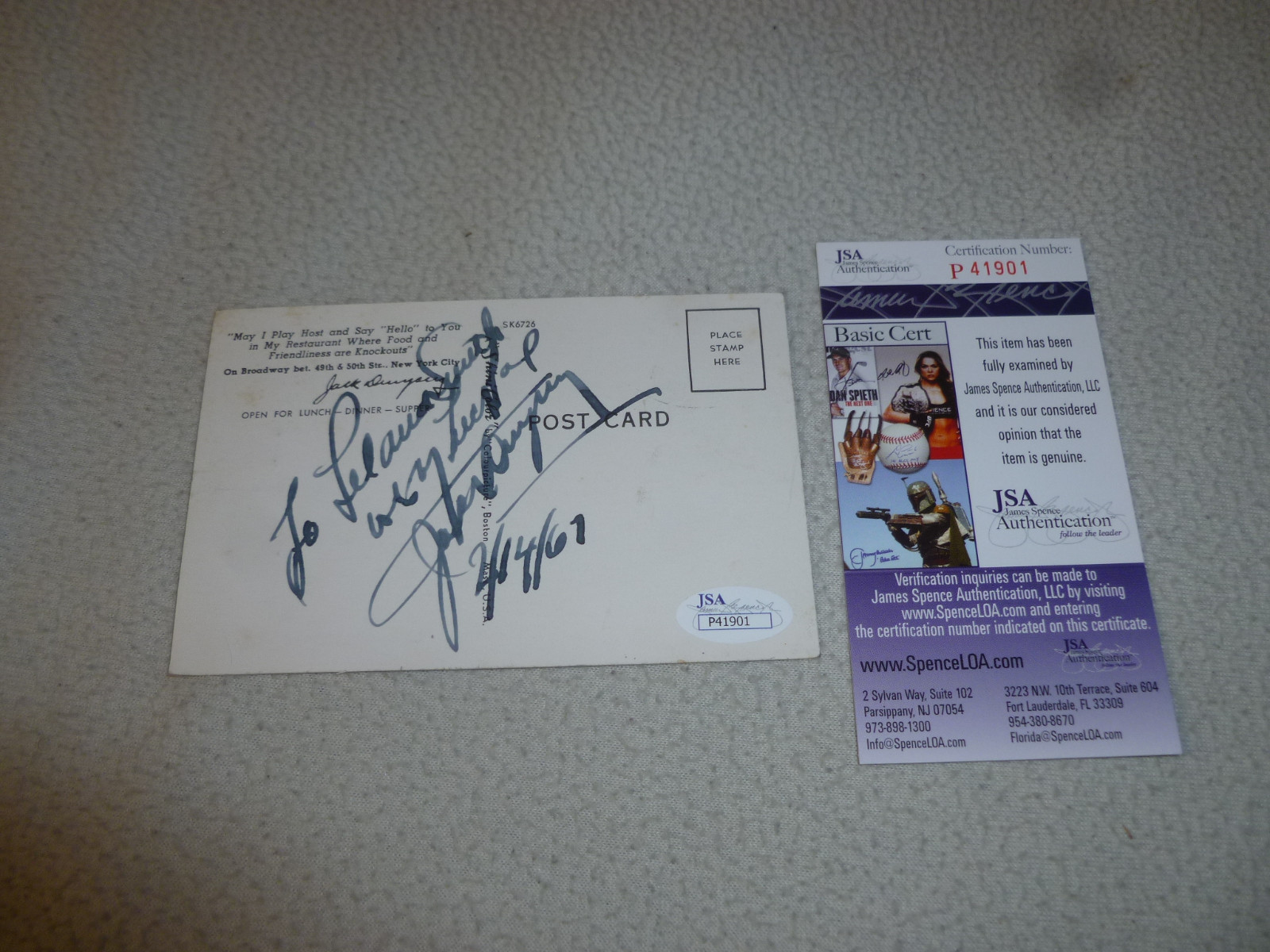 Jack Dempsey Autographed Memorabilia | Signed Photo, Jersey ...