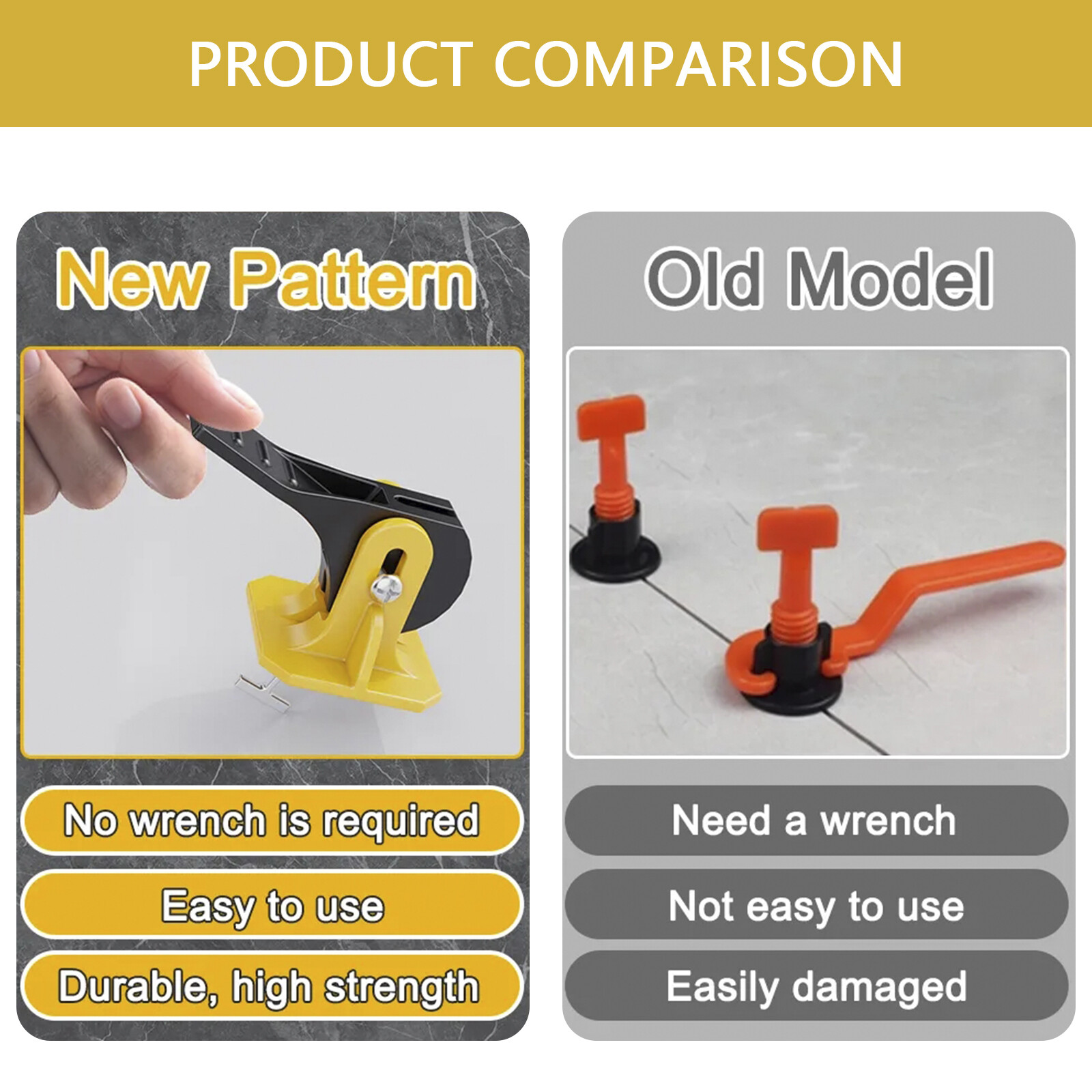 50Pcs Tile Leveling Tool Reusable Tile Positioning Leveler Wall and ...