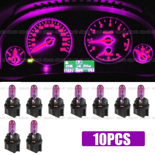 10Pcs Purple T5 SMD LED Car Instrument Gauge Dash Light Indicator Lamp ...
