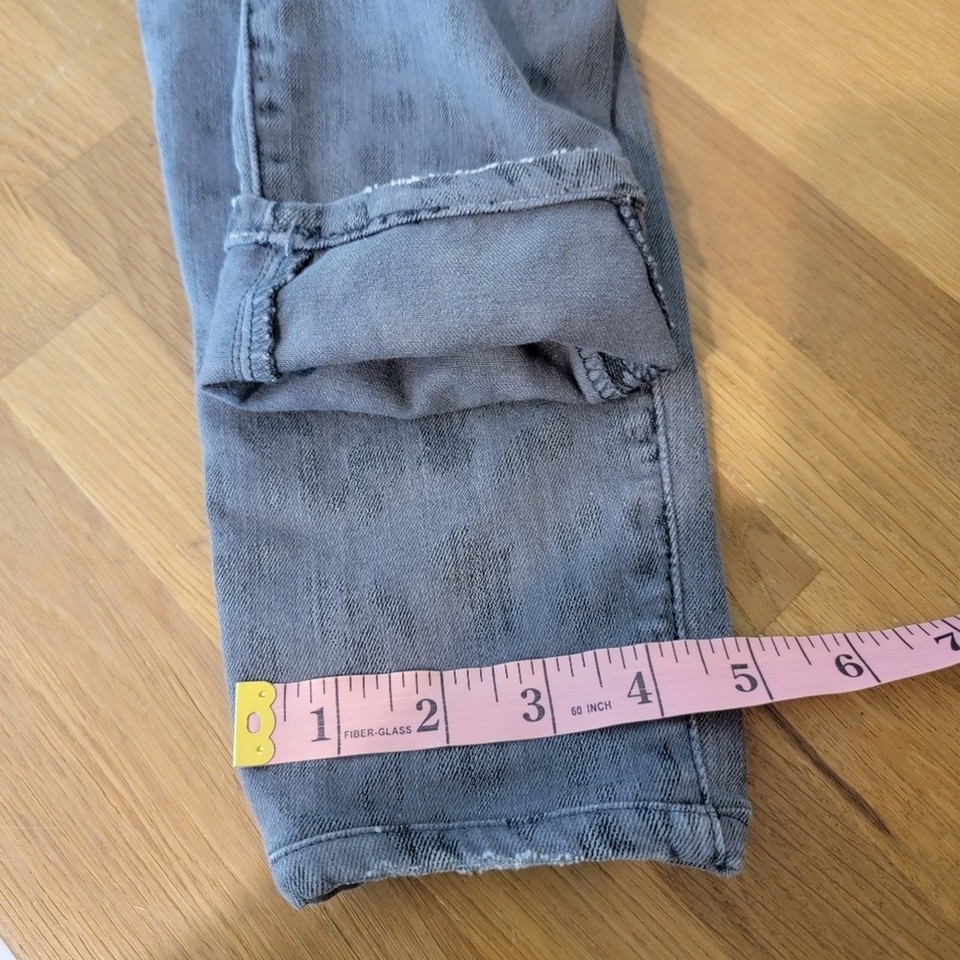 Current Elliott The Stiletto Grey Leopard Print Jean 25 Y2K Subtle ...