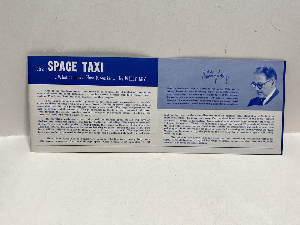 MONOGRAM “THE SPACE TAXI” WILLY LEY SPACE MODELS KIT | eBay