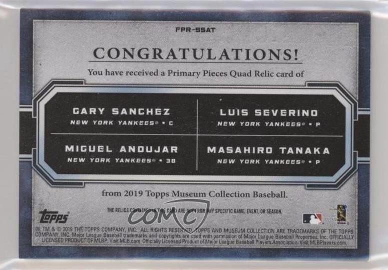 2019 Topps Museum Collection Gold /25 Gary Sanchez Luis Severino ...