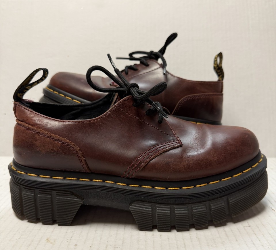 Dr Martens Women's Audrick 3-Eye Platform Shoes Chunky Brown Size 7 USA ...